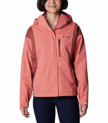 Columbia Womens Hikebound Rain Jacket Faded Peach / Beetroot