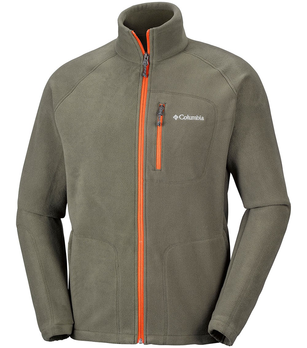 Columbia Mens Fast Trek Ii Full Zip Fleece Jacket Peat Moss / Orange