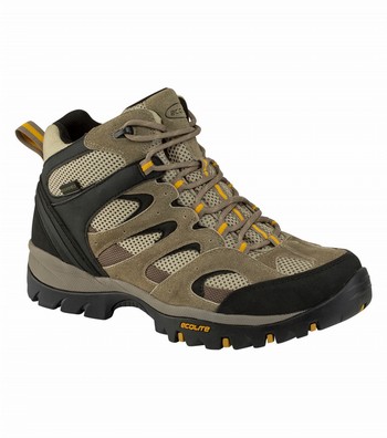 Ecolite Mens Trekker Mid Waterproof Hiking Shoes Tan / Black